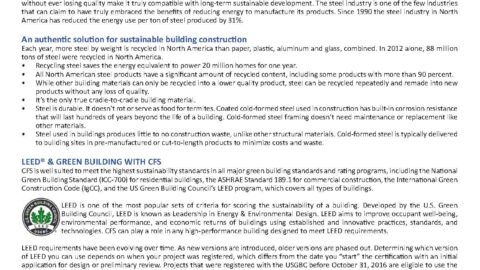 LEED Data for Light Steel Framing -The Steel Network - TSN